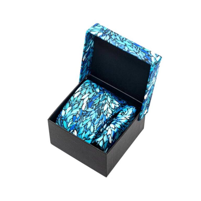 Tie Gift Box Louise Numina Bush Medium Blue - S&N Creations